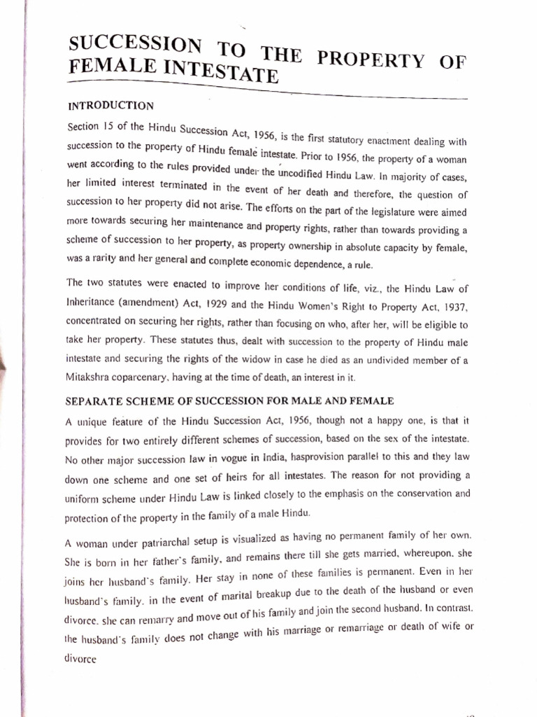 Female Intestate Succession | PDF | Inheritance | Intestacy