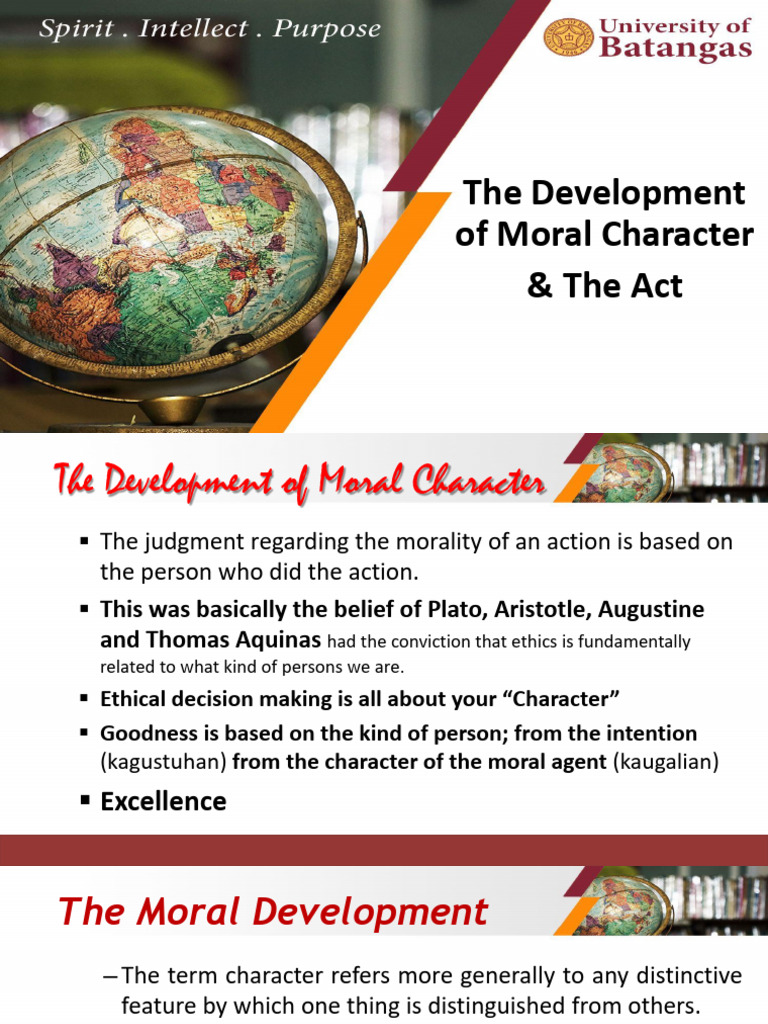 Week 4 - The Development of Moral Character The Act | PDF