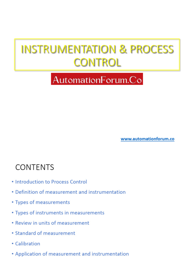 Process Control Instrumentation | PDF