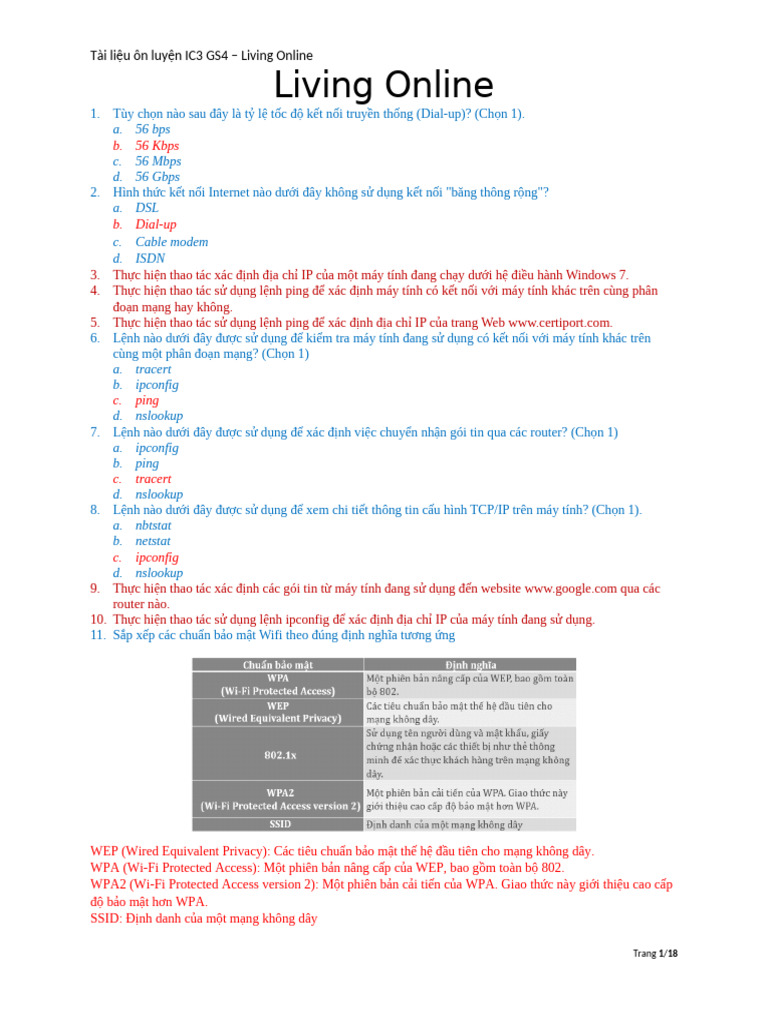 IC3 GS4 Questions - LO - Newest | PDF