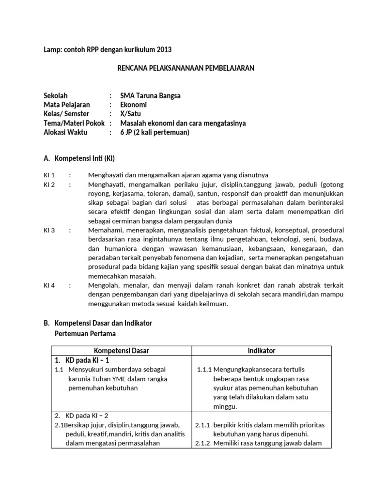 Contoh RPP SMA | PDF