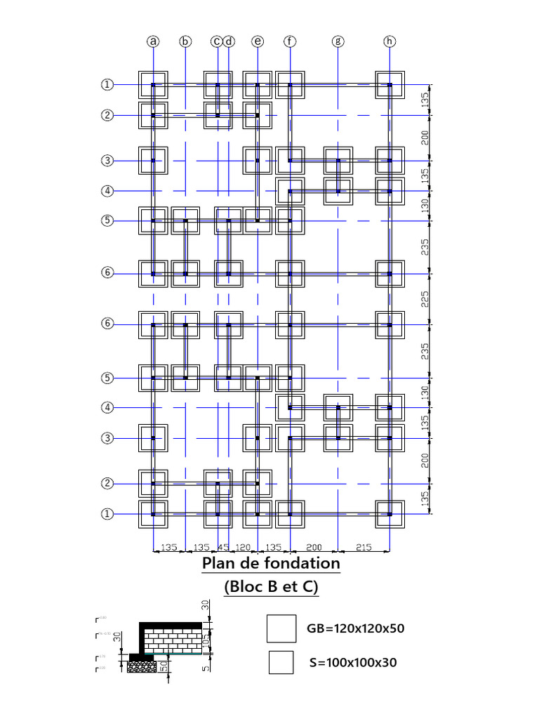 08-2 Plan de Fondation (Bloc B Et C) | PDF