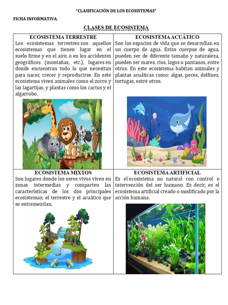 Clasificación de Los Ecosistemas | PDF | Ecosistema | Plantas
