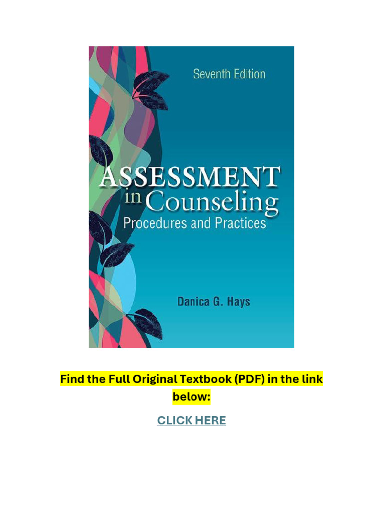 Assessment in Counseling Procedures and Practices 7th Edition PDF | PDF ...