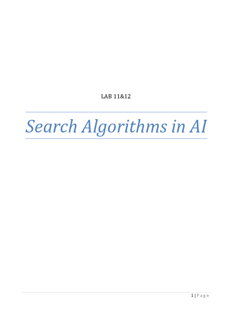 Search Algorithms in AI | PDF