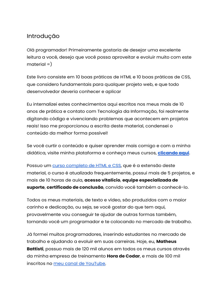20 Boas Práticas de HTML e CSS | PDF