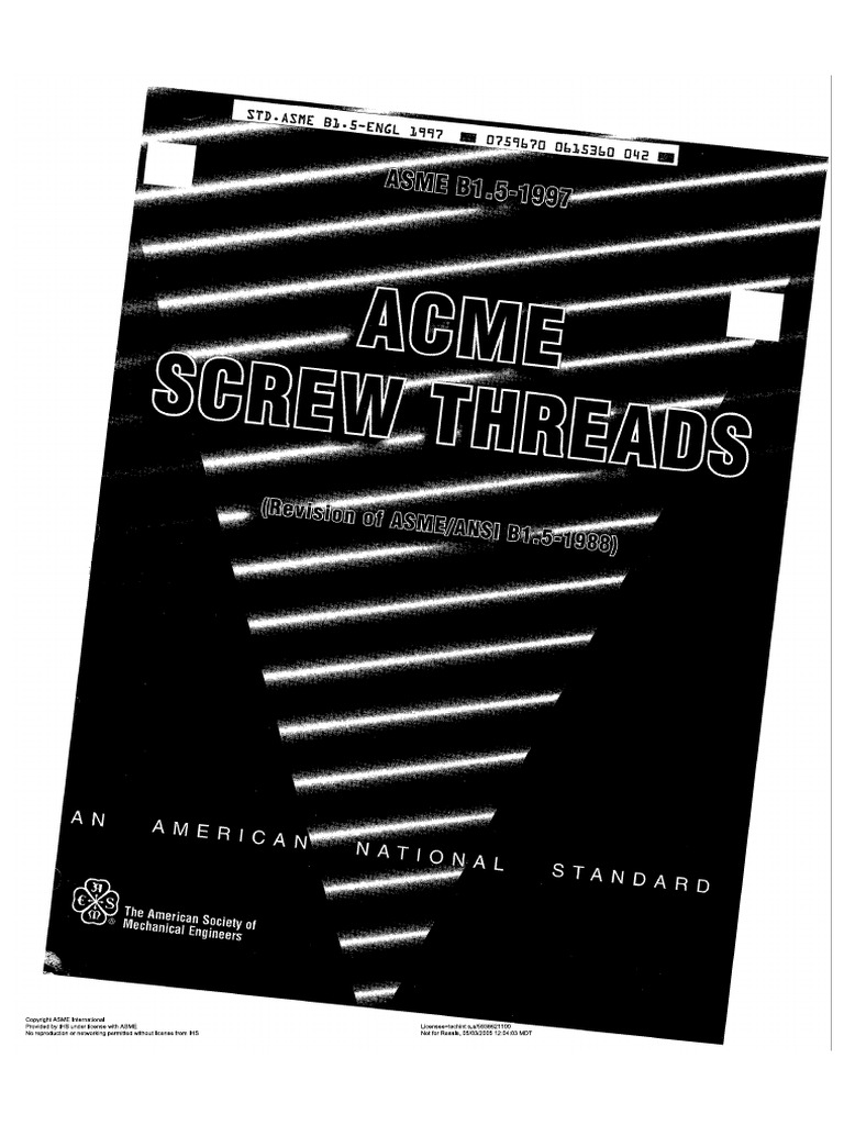 ASME B1.5 Roscas | PDF