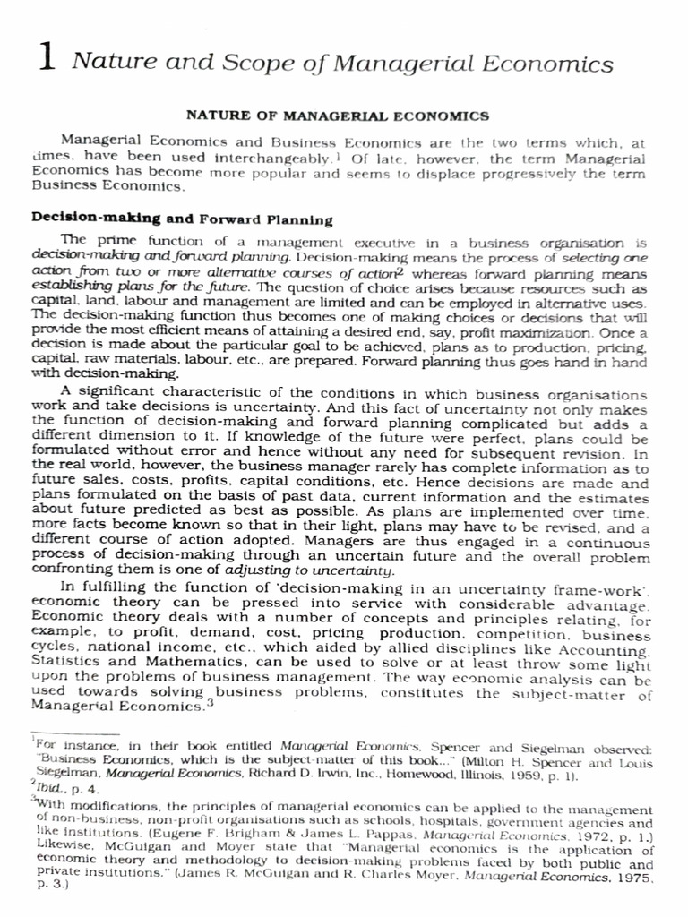Nature & Scope of Managerial Economics | PDF