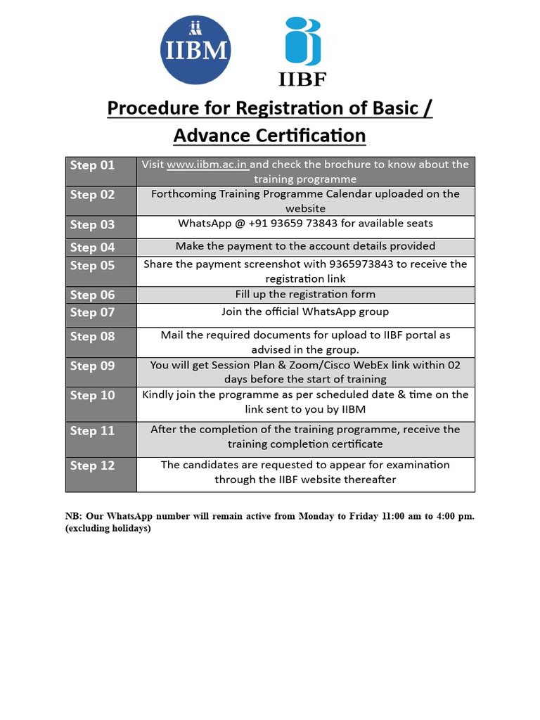 Procedure For Registration of Basic & Advance | PDF