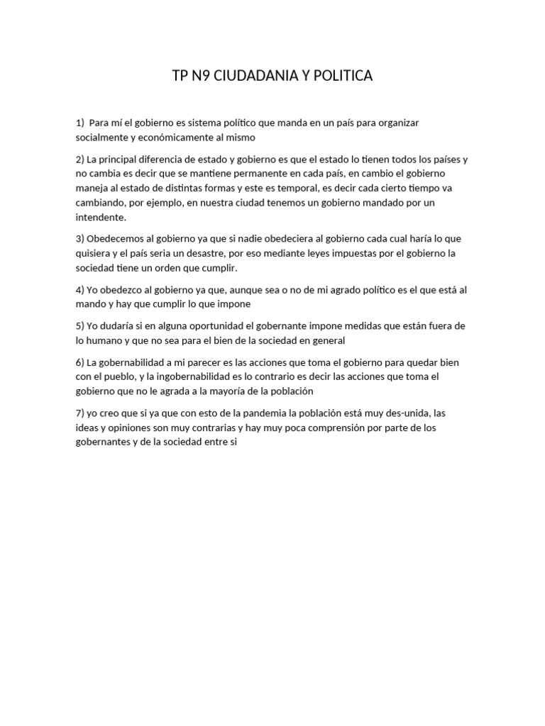 TP N9 Ciudadania y Politica | PDF