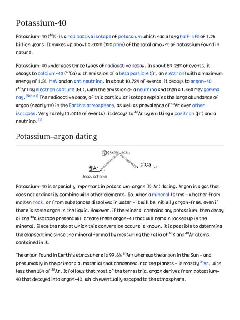 Potassium 40 | PDF