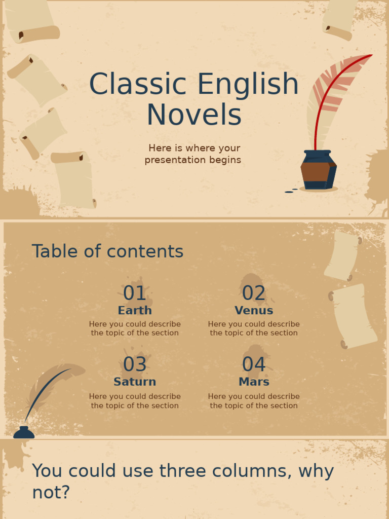Classic English Novels by Slidesgo | PDF