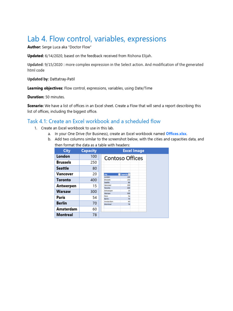 Lab 4. Flow control, variables, expressions | PDF