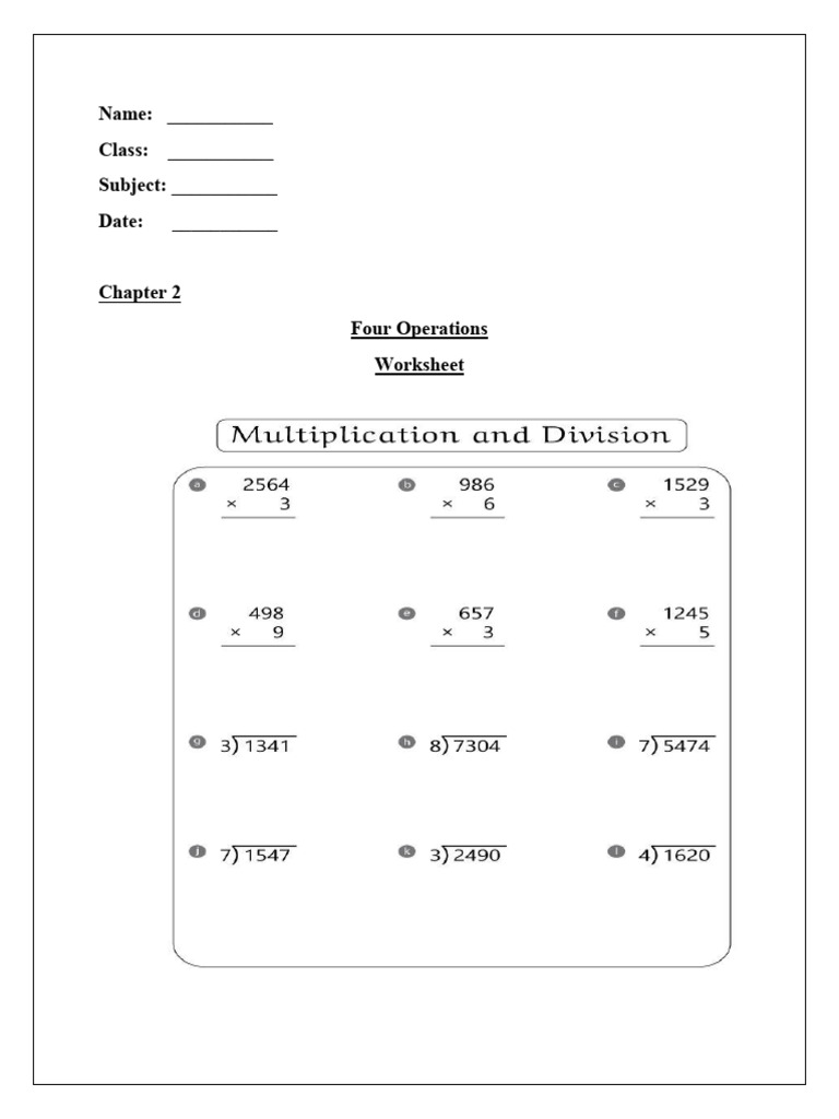 Chapter 2 Four Operations | PDF