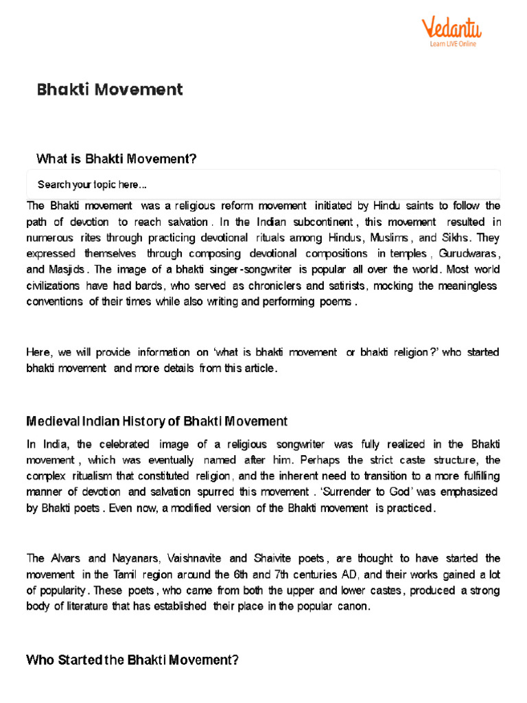 Bhakti Movement | PDF
