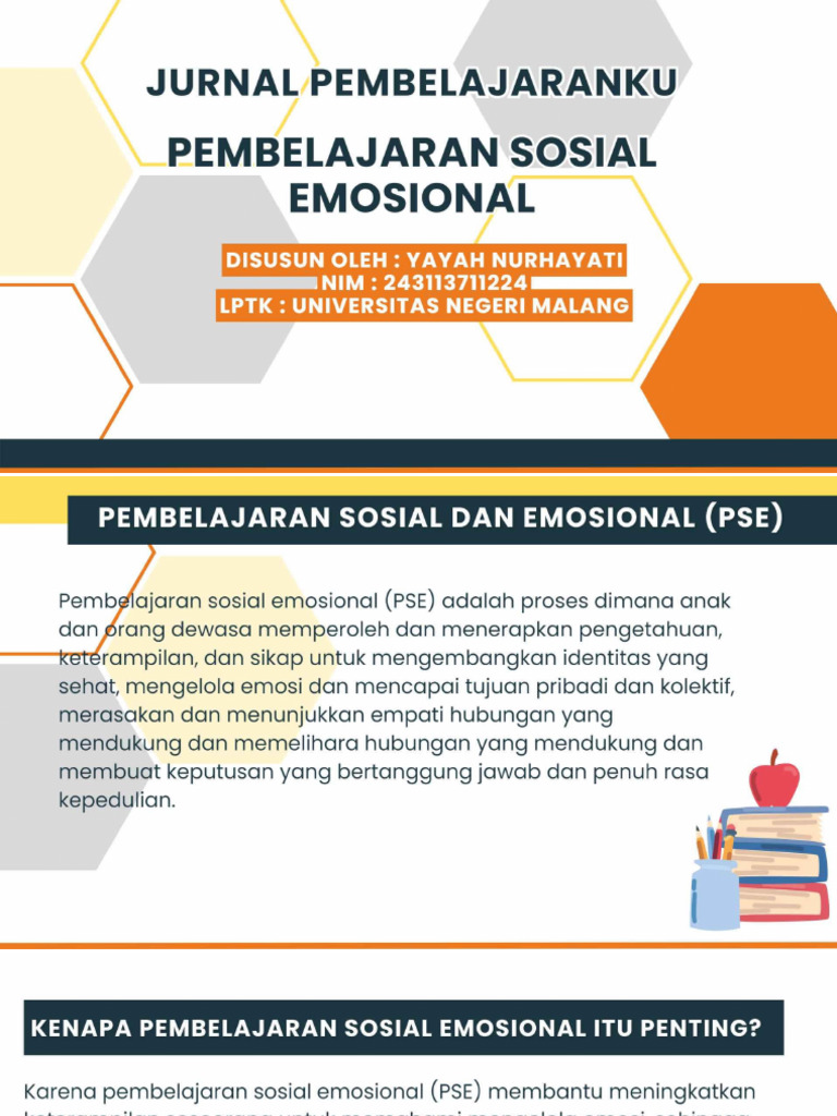 Jurnal Pembelajaranku Pembelajaran Sosial Emosional | PDF