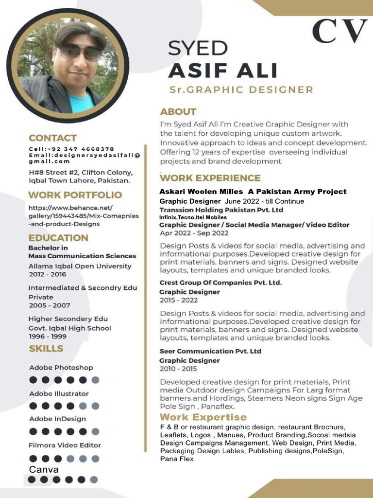 Syed+Asif+Ali+Cv | PDF