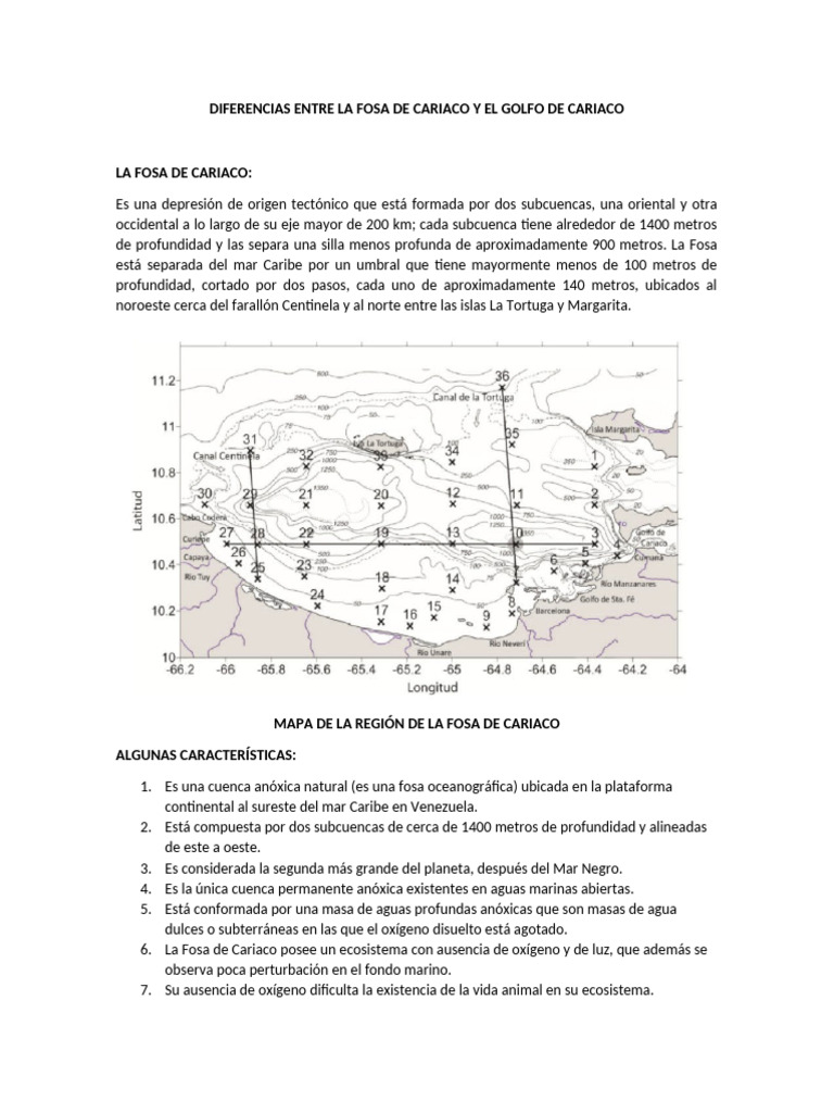 Algunas Diferencias Entre La Fosa de Cariaco y El Golfo de Cariaco | PDF