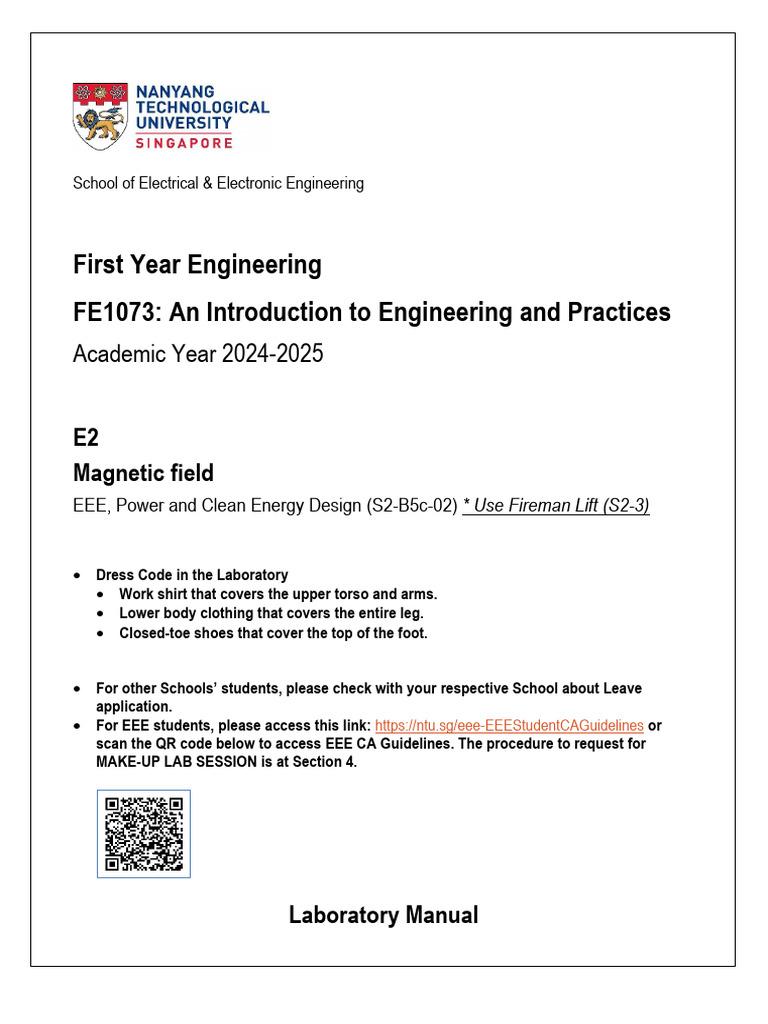 FE1073 - E2 - Magnetic Field - AY2024-25 - PCED | PDF