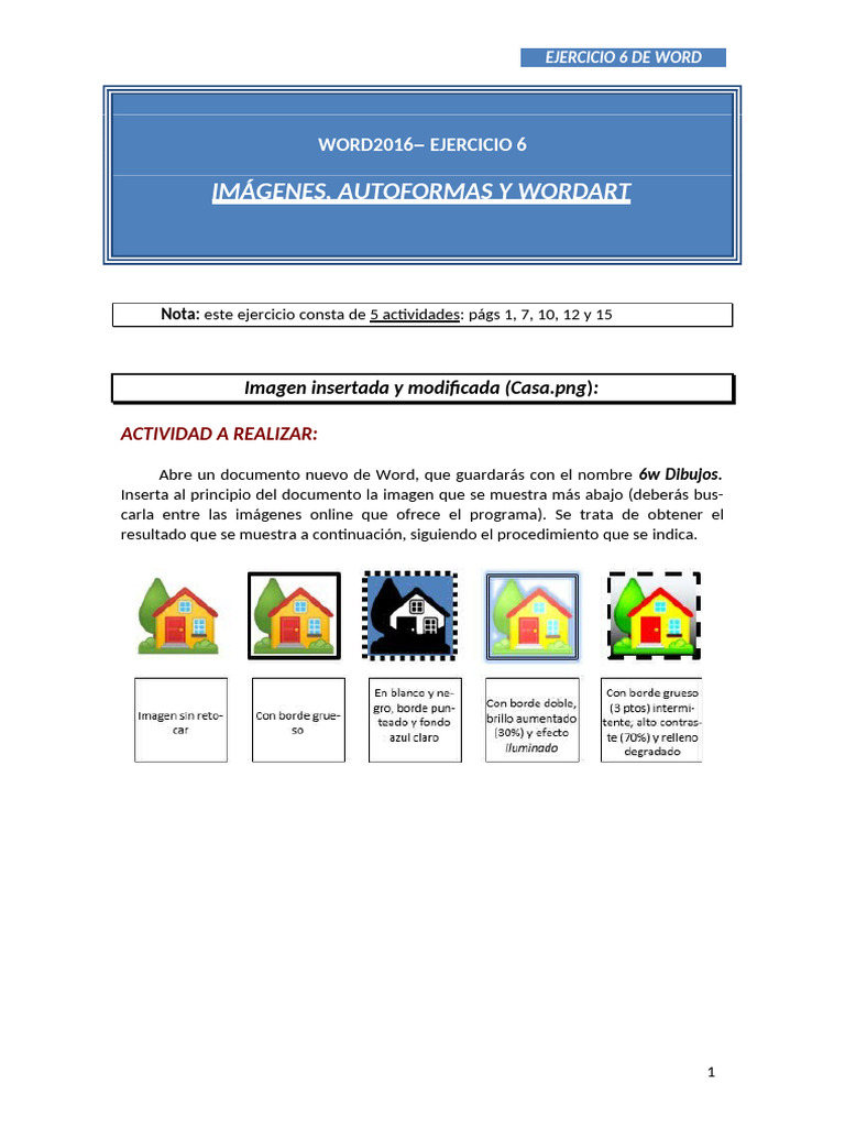 006) Imágenes, Autoformas y Wordart | PDF