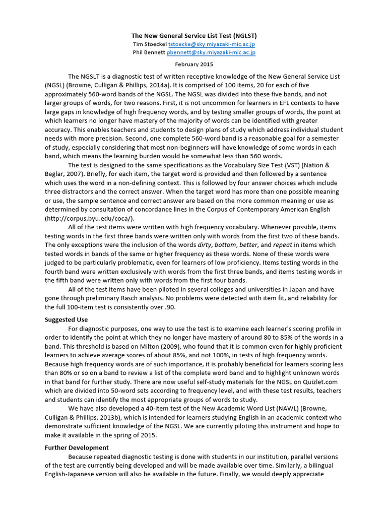New - General - Service - List - Test 2.0 | PDF