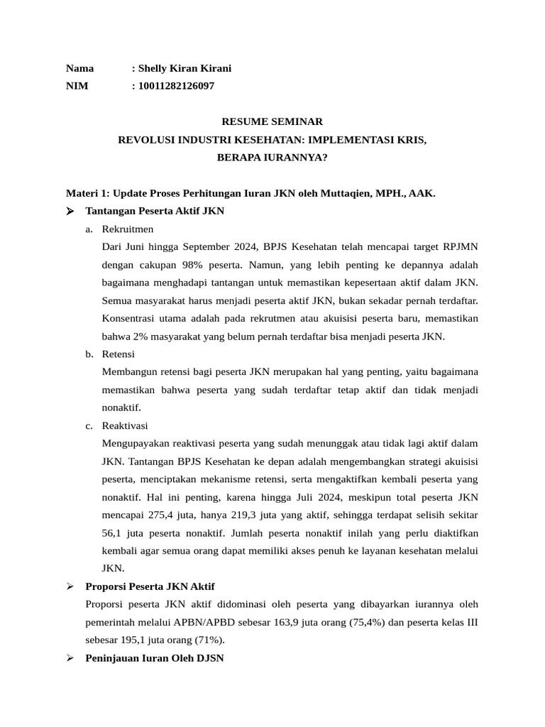 Resume Seminar KRIS | PDF