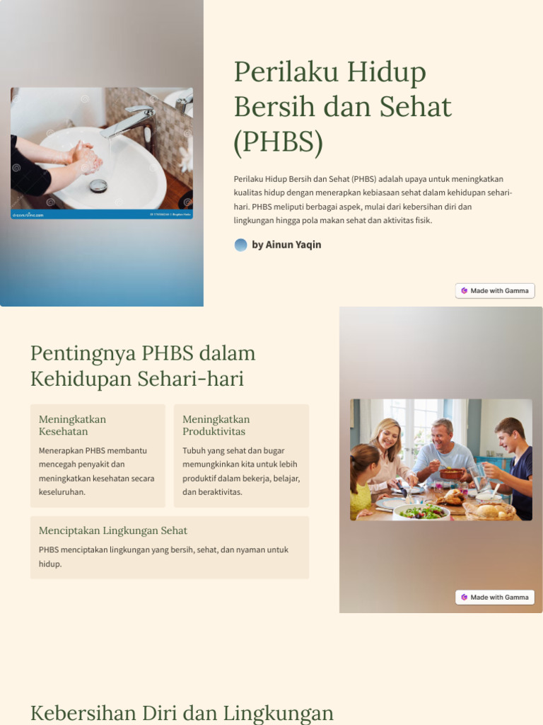 Perilaku Hidup Bersih Dan Sehat PHBS | PDF
