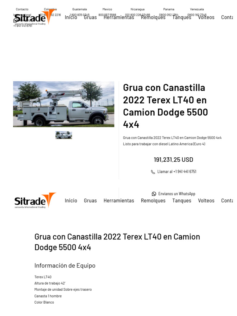 Sitrade - Gruas con Canastilla_ Grua con Canastilla 2022 Terex LT40 en ...