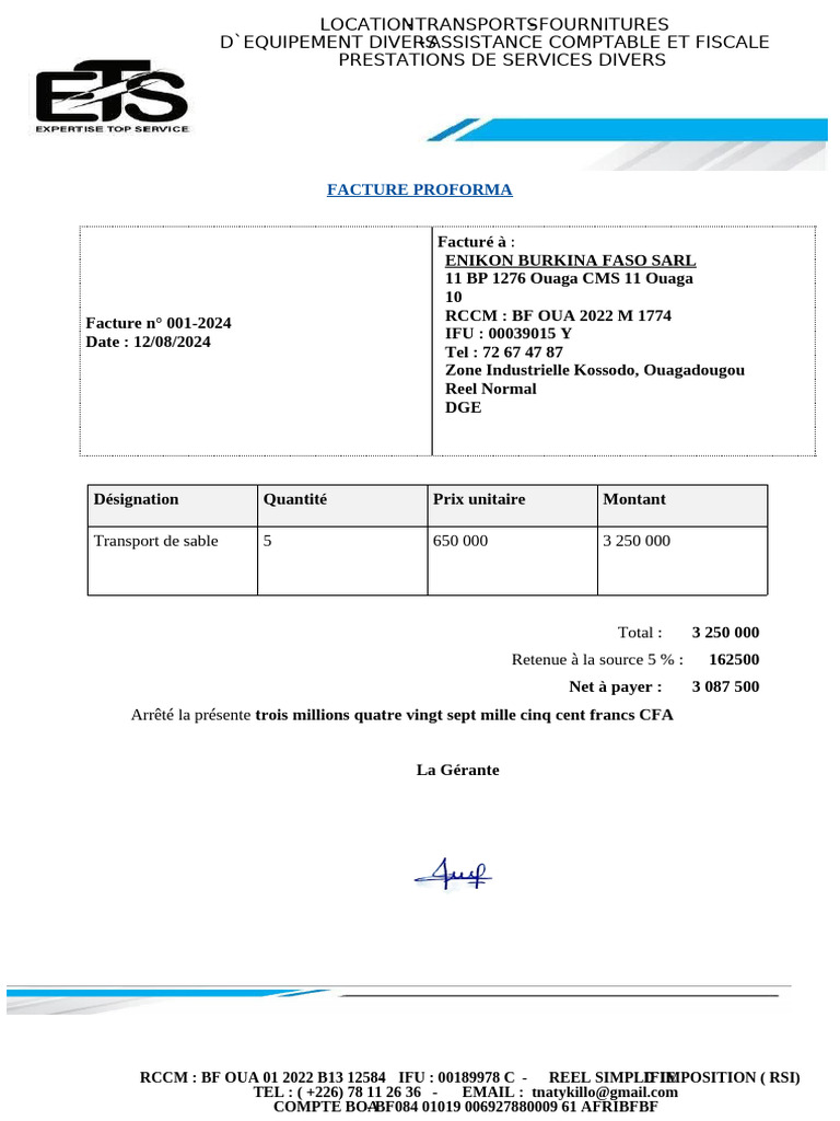 Modele Facture Proforma | PDF