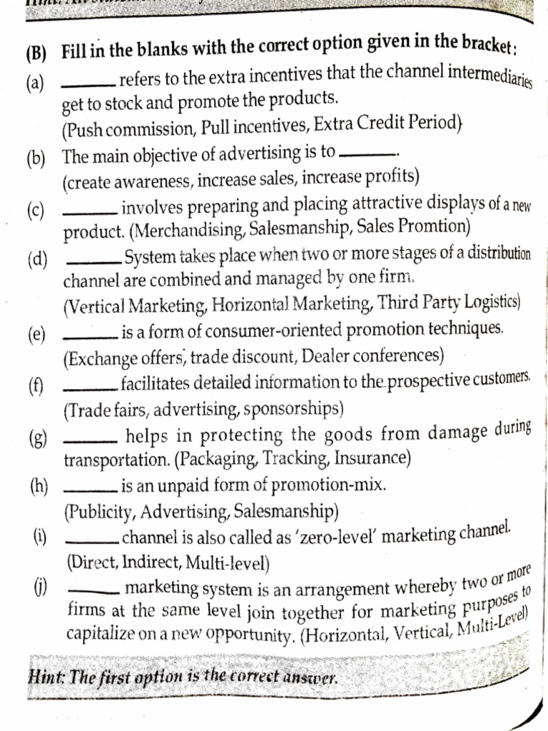 Chapter 3 Objective Tybcom | PDF