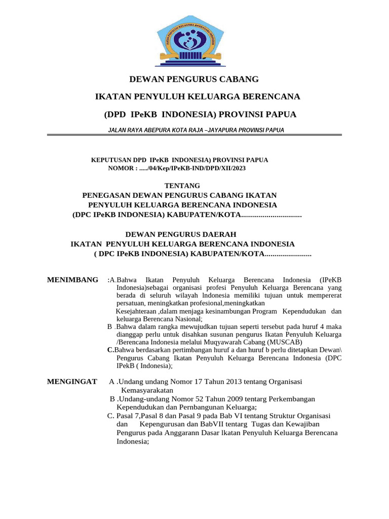 SK DPC Provinsi Final | PDF | Indonesia