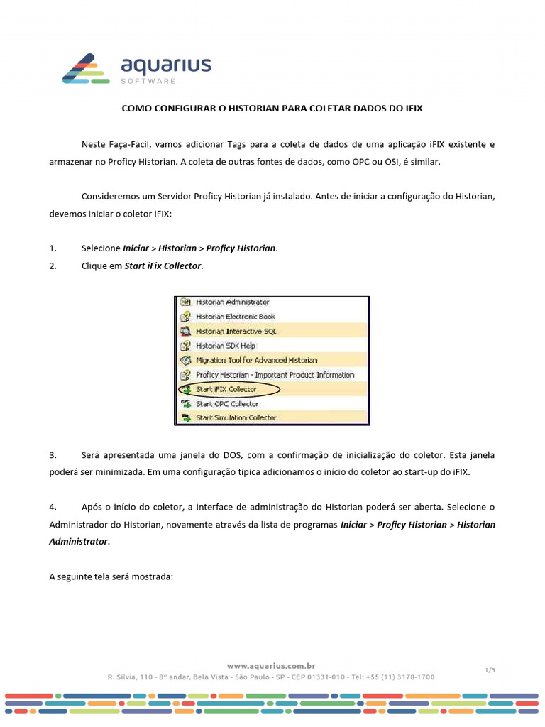 Historian Como Configurar o Historian para Coletar Dados Do iFIX | PDF