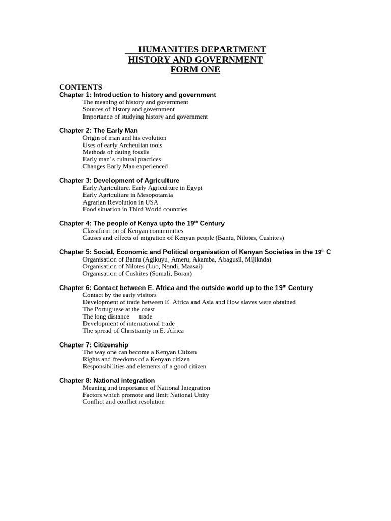 History Notes Form 1-1 Very Good | PDF