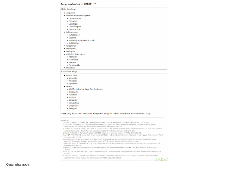 Drugs Causing DRESS | PDF