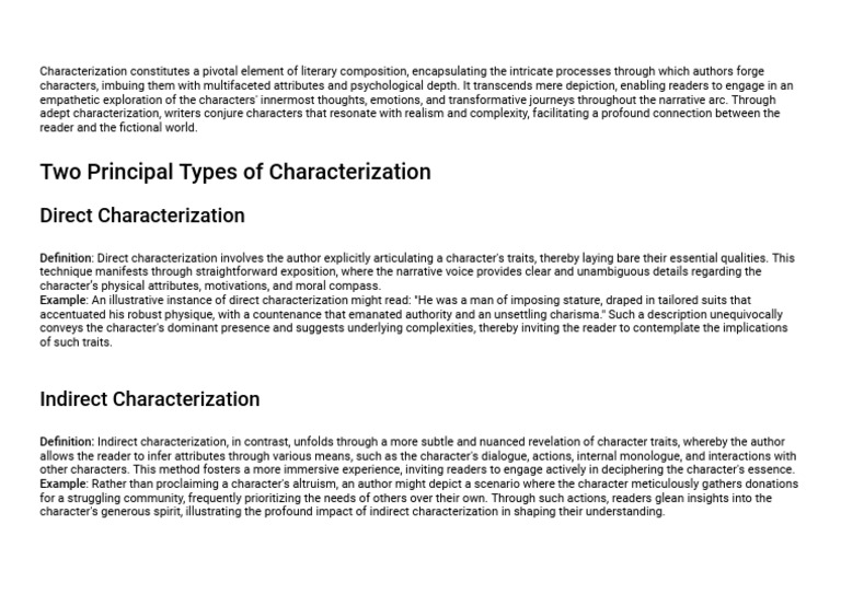 Characterization | PDF