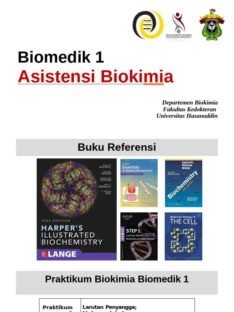 BIOMEDIK 1 UMGO - Asistensi Praktikum Biokimia | PDF