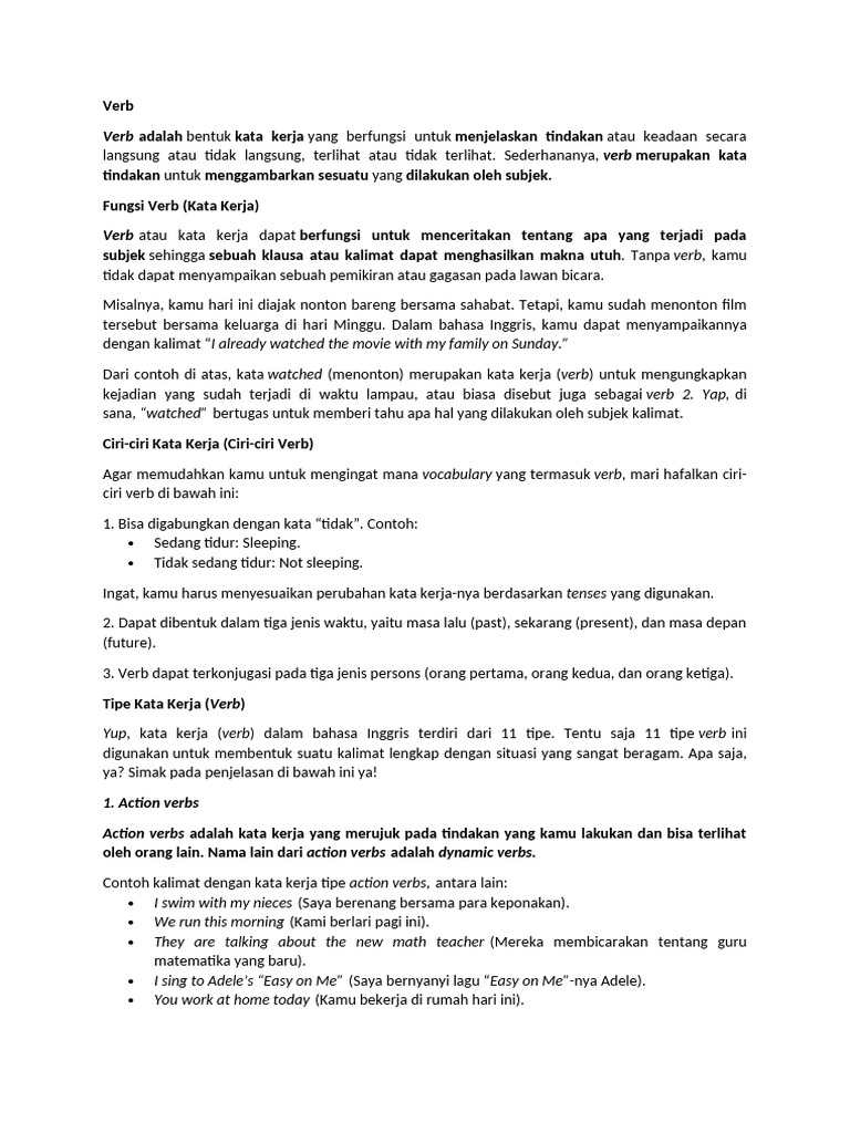 Verb Pdf