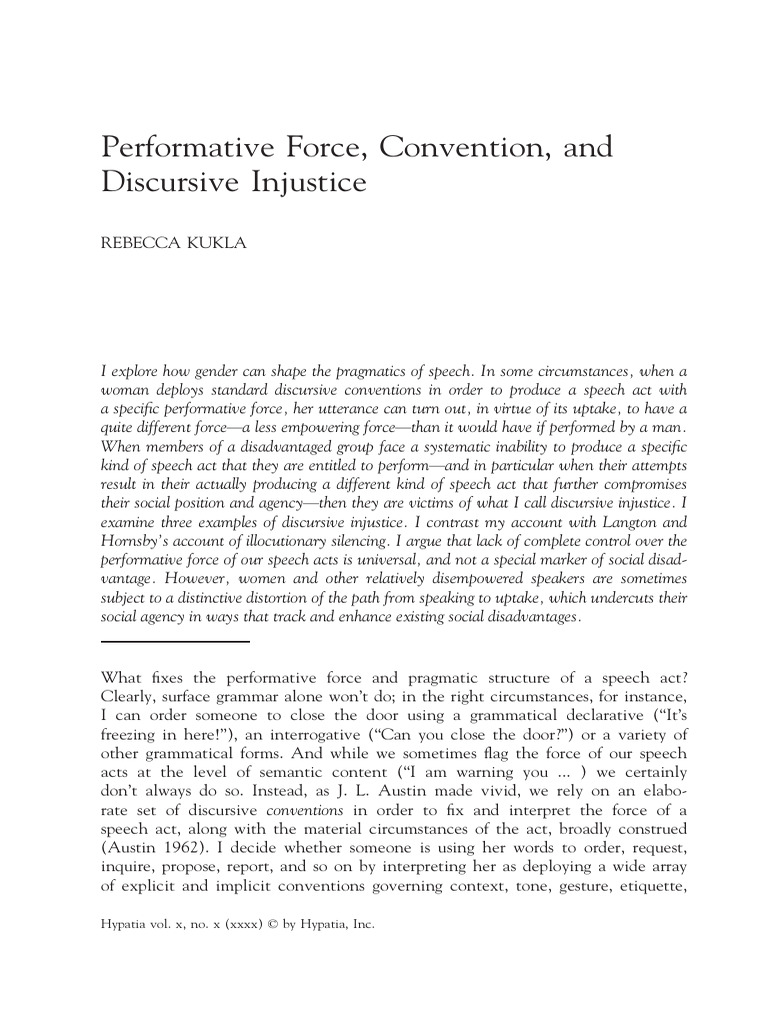 Kukla, Performative Force | PDF