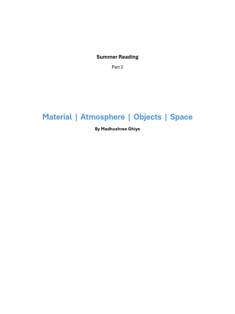 Madhushree_Ghiye_Part2_Material, Atmosphere, Objects, Space | PDF