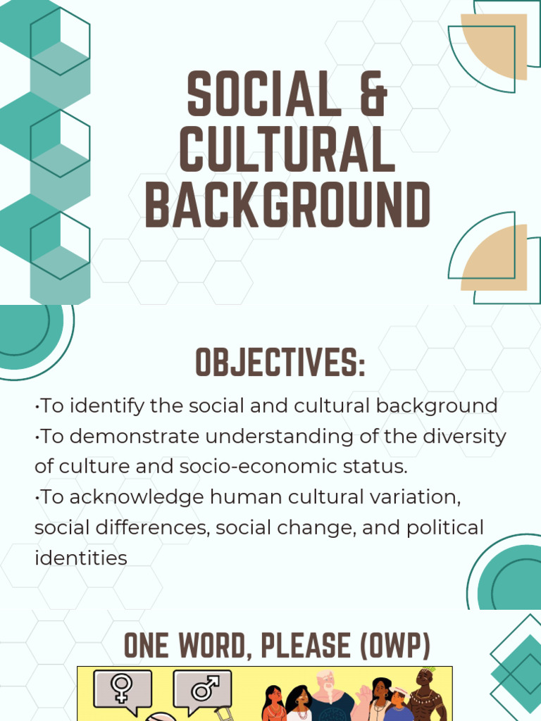 Social Cultural Background | PDF
