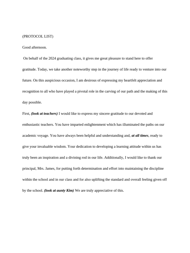 Vote of Thanks (Joshua) | PDF