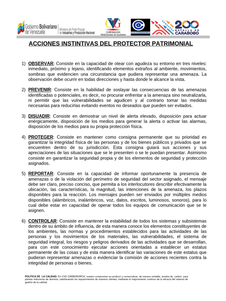 Acciones Instintivas CPP-2023 | PDF