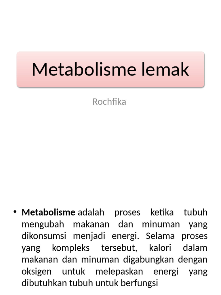 Metabolisme Lemak, Protein Dan Asam Lemak Pertemuan 6-7 | PDF