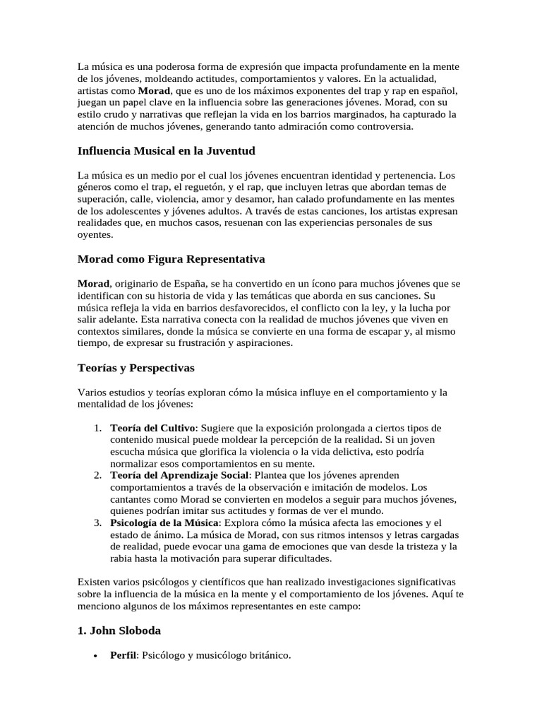 Percepcion Influencia Musical | PDF