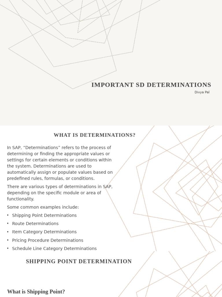 Important SD Determinations | PDF