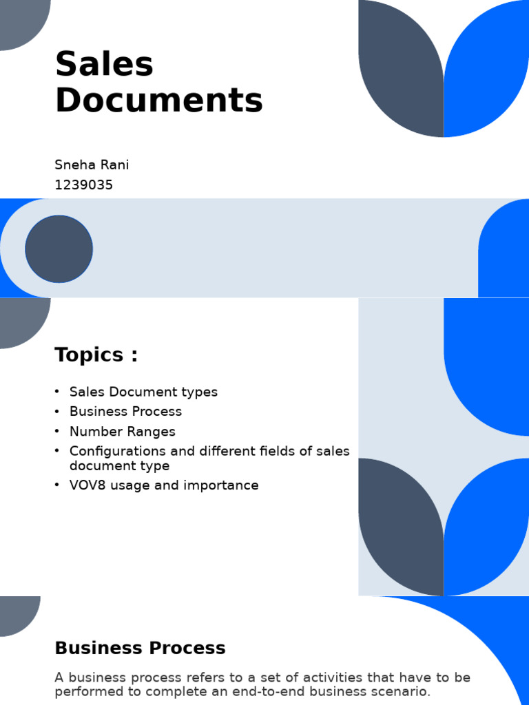 Presentation On Sales Document Types | PDF
