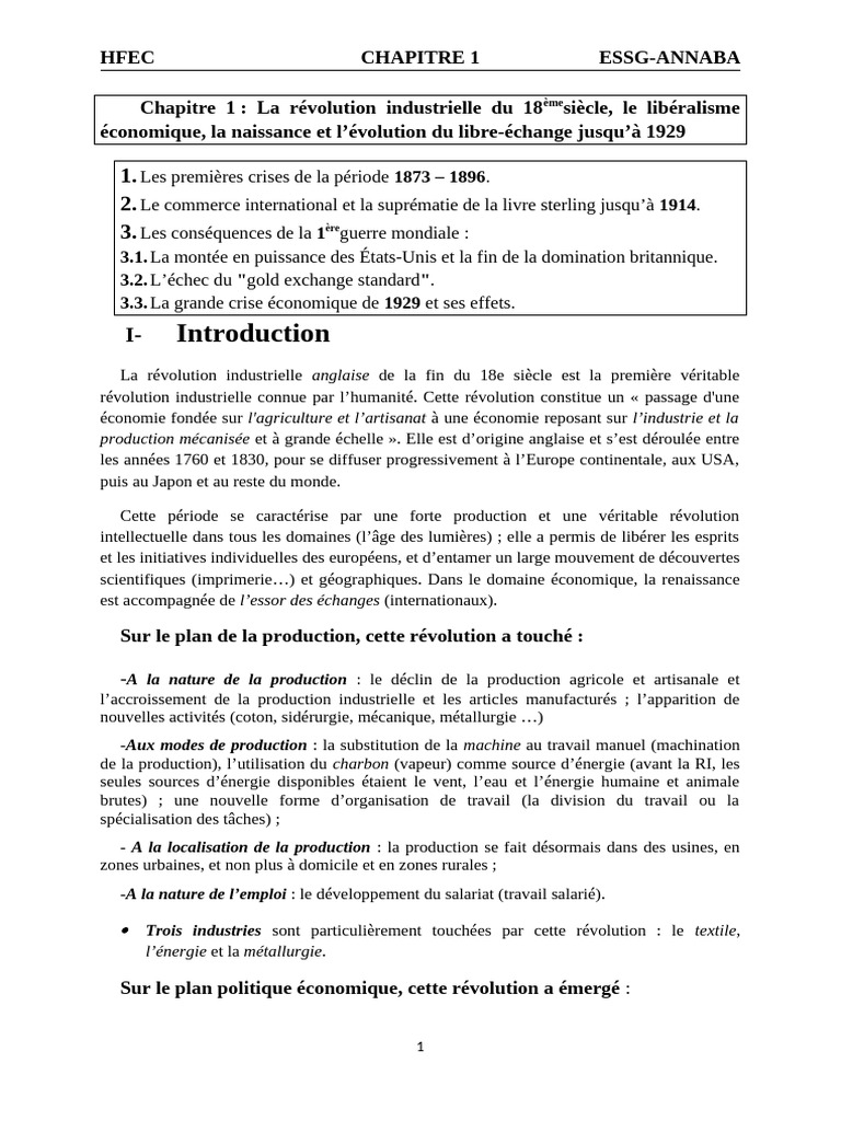 HFEC Chapitre 1 | PDF