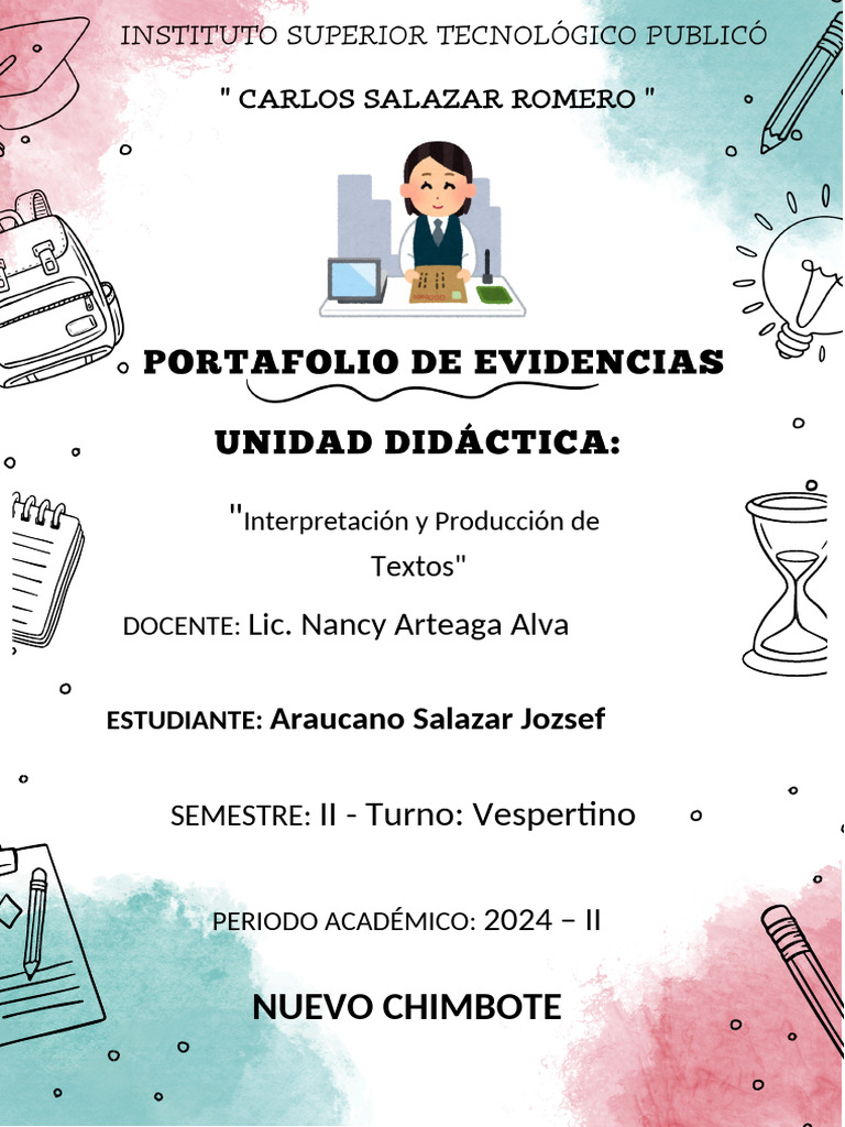 Documento A4 Portada Carátula de Propuesta Creativa Doodle Acuarela ...