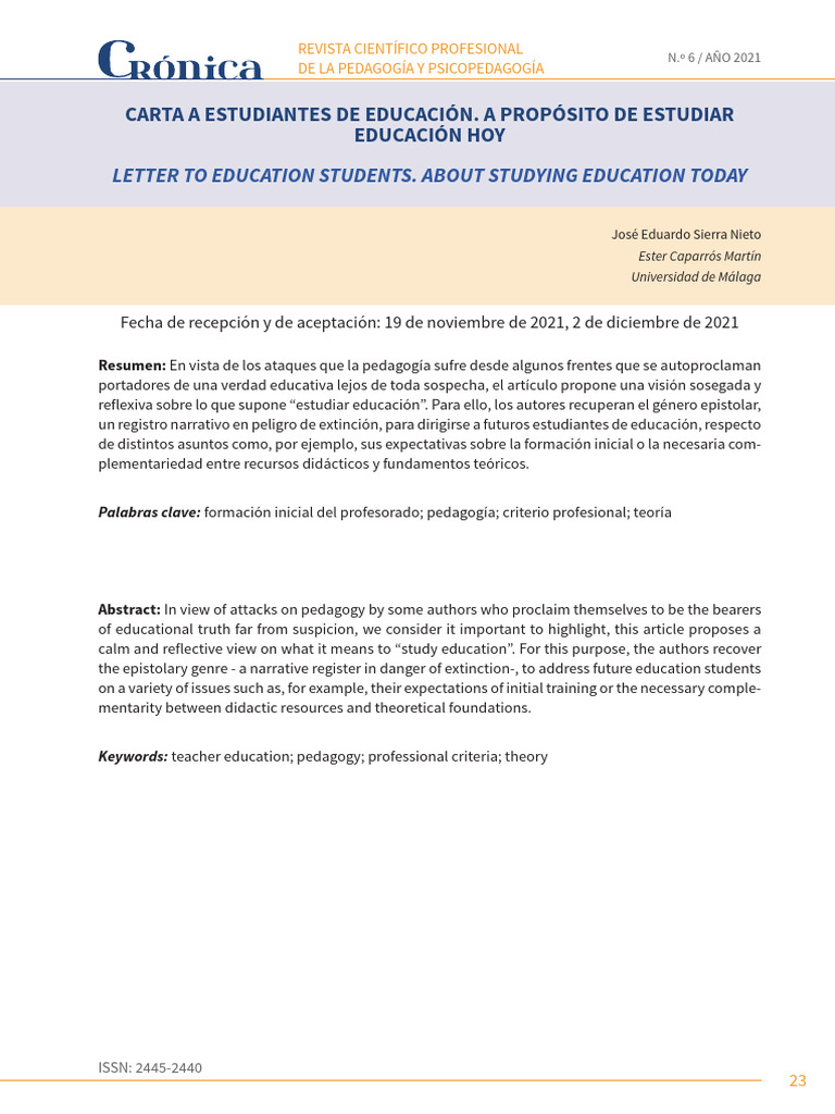 Carta a estudiantes | PDF