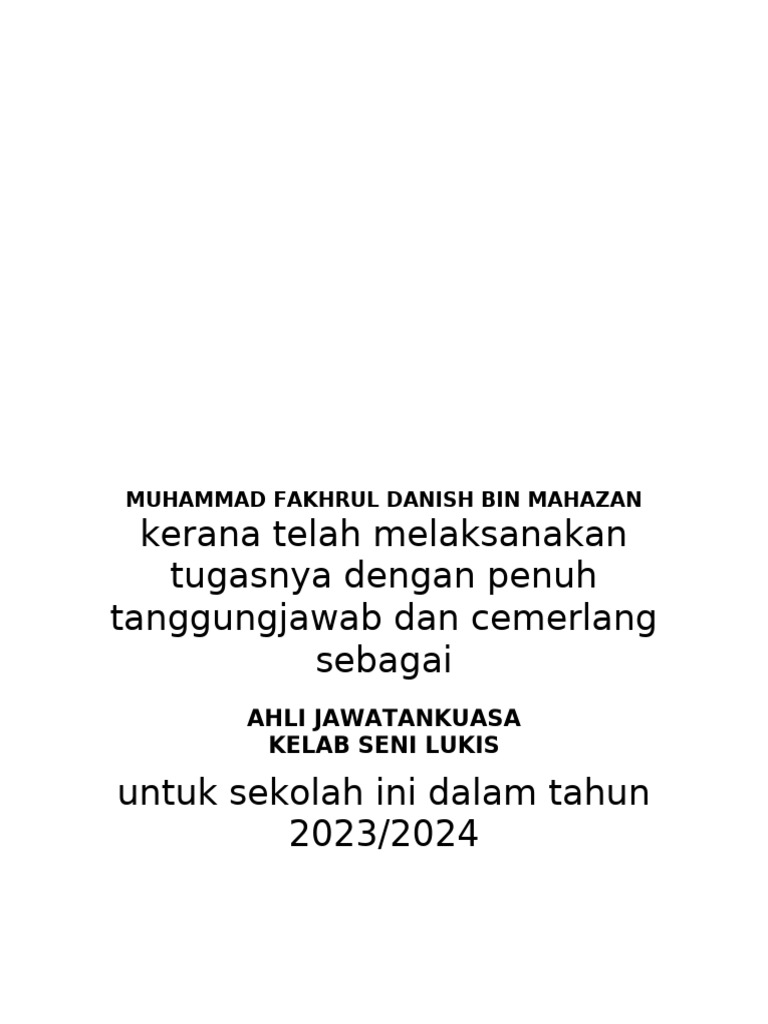 Template Sijil Persatuan Stem 2019 | PDF